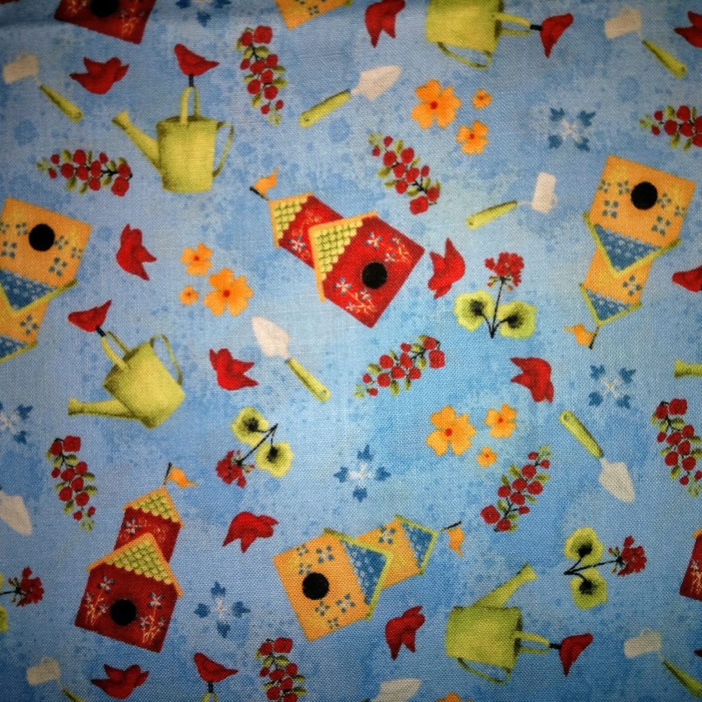 RJR - Deb Grogan - Garden Frolics - Tools - Blue - Fat Quarter - A ...